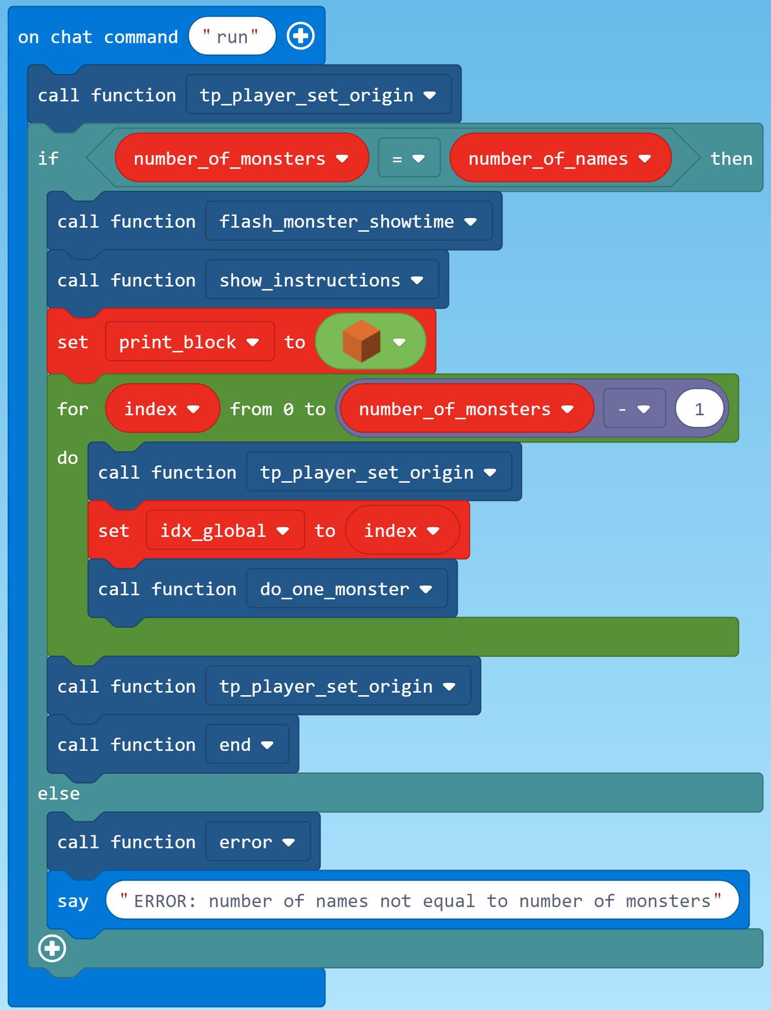 Monster Showtime in MakeCode for Minecraft | We Code MakeCode